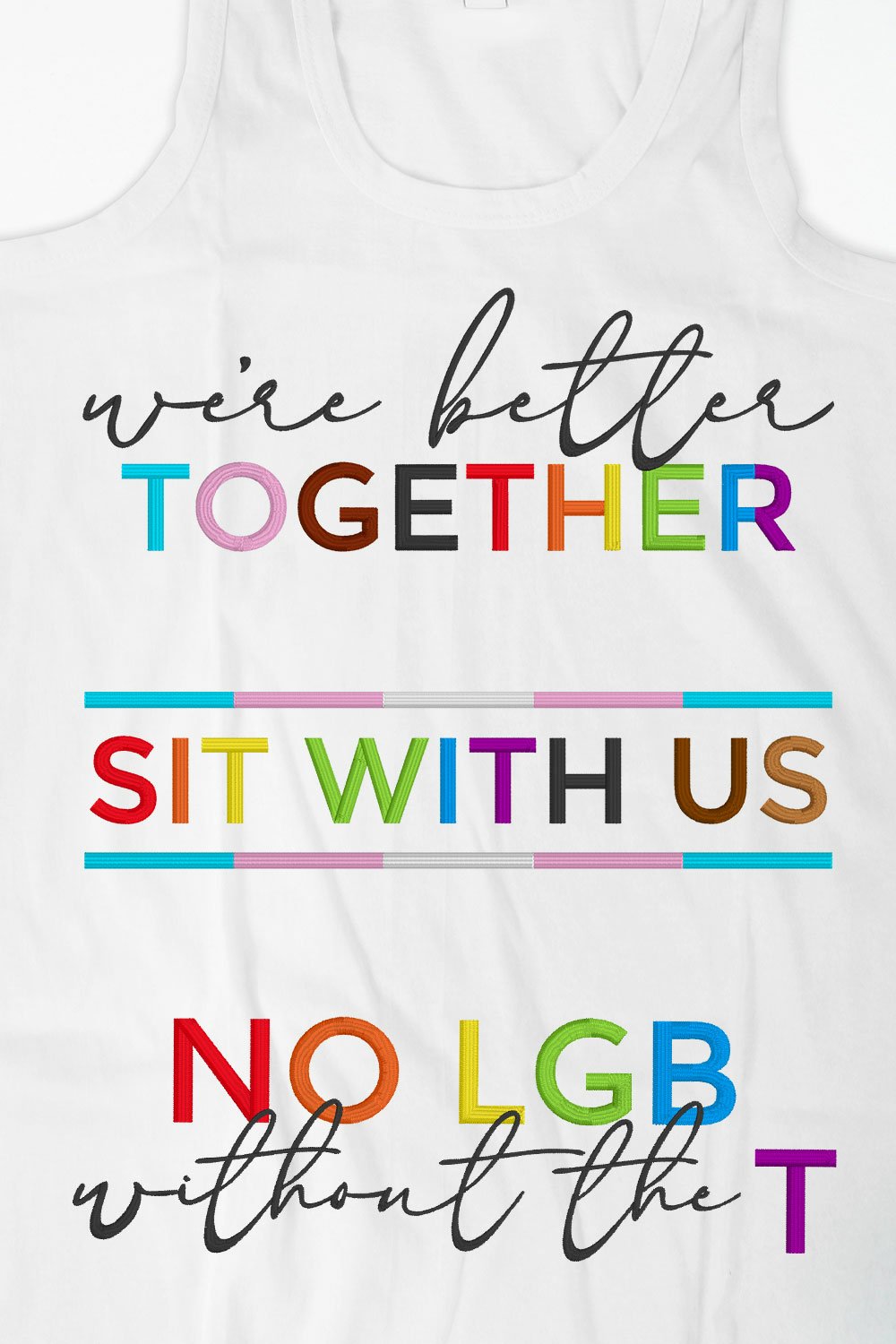 Trans-Inclusive LGBT Phrase Embroidery File Bundle