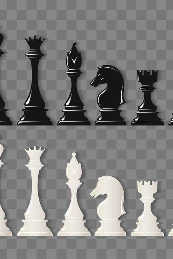 Checkmate pieces on transparent