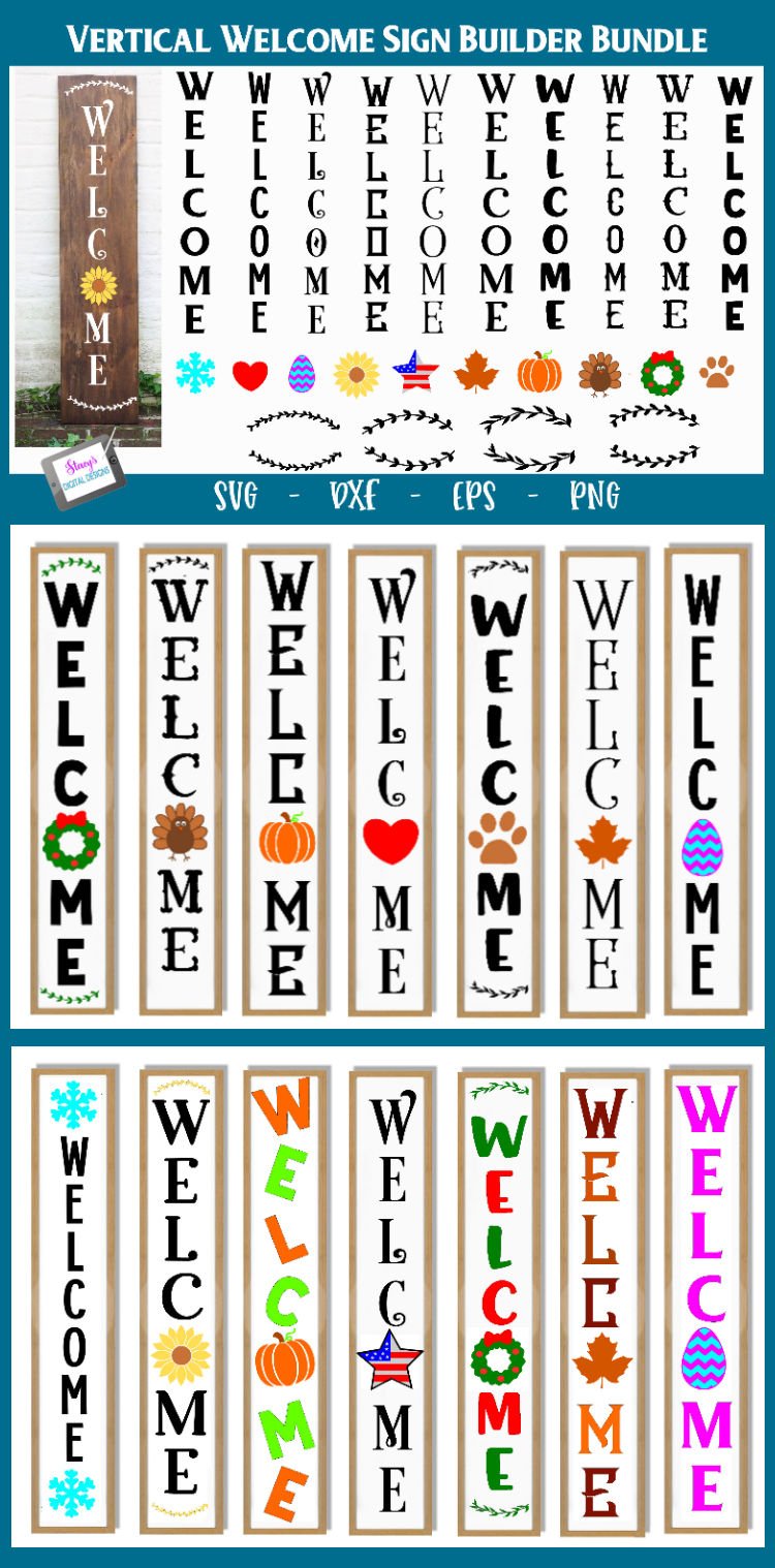 Vertical Welcome Sign Bundle | Porch Signs Bundle
