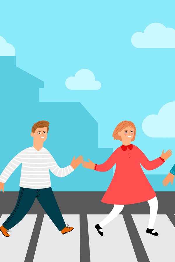 Children on crossroad