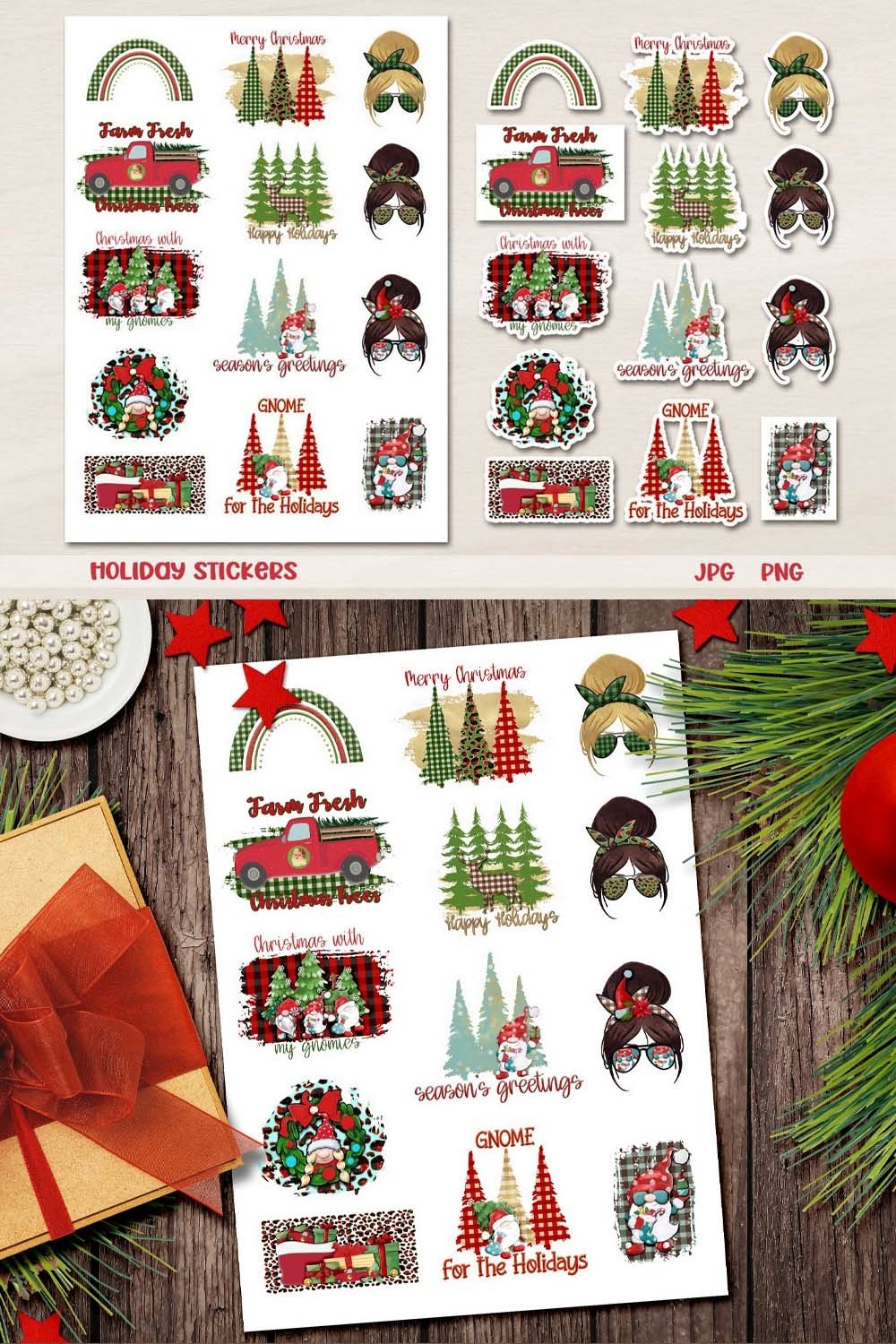 Gnome Christmas Stickers