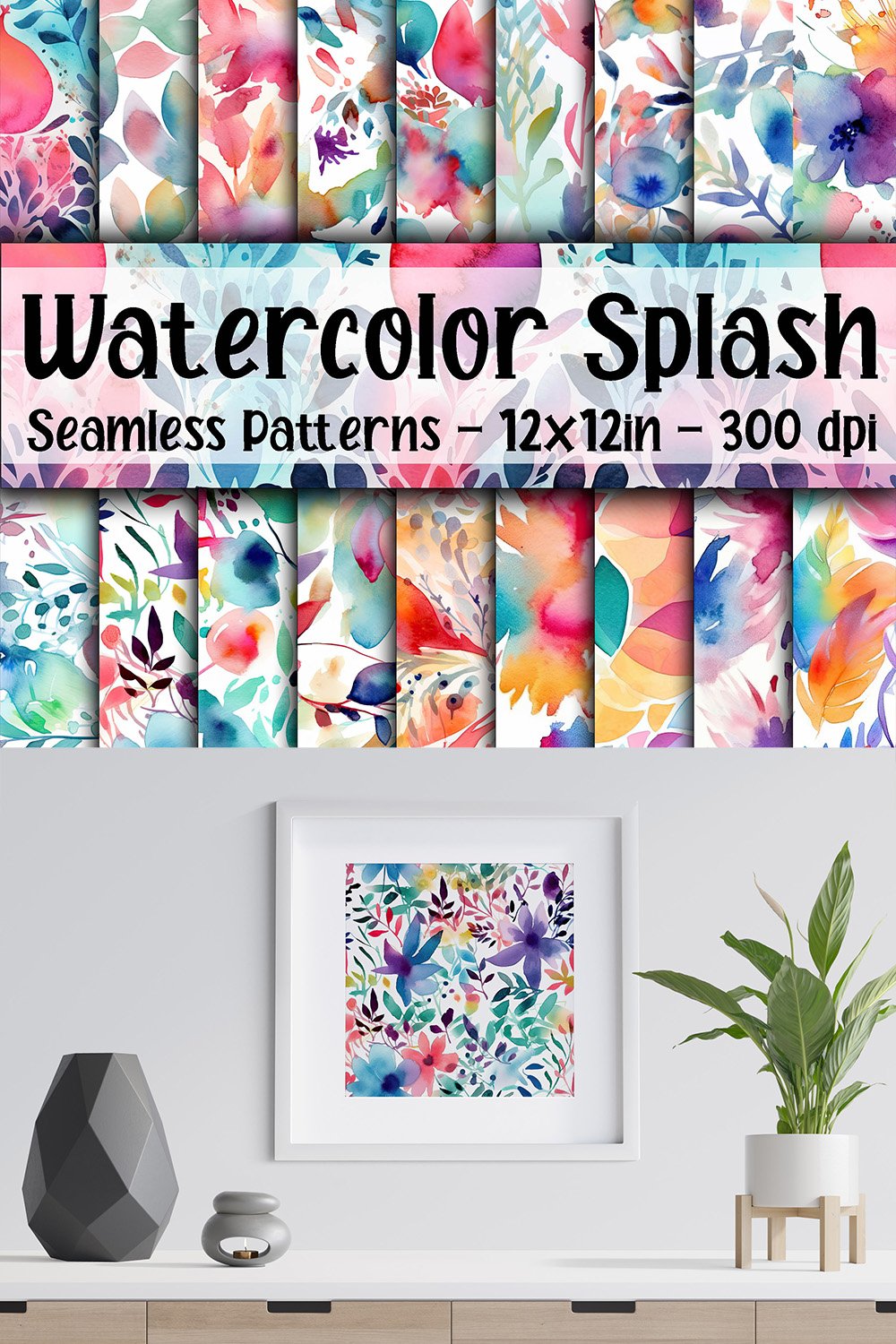 Watercolor Splash Digital Paper