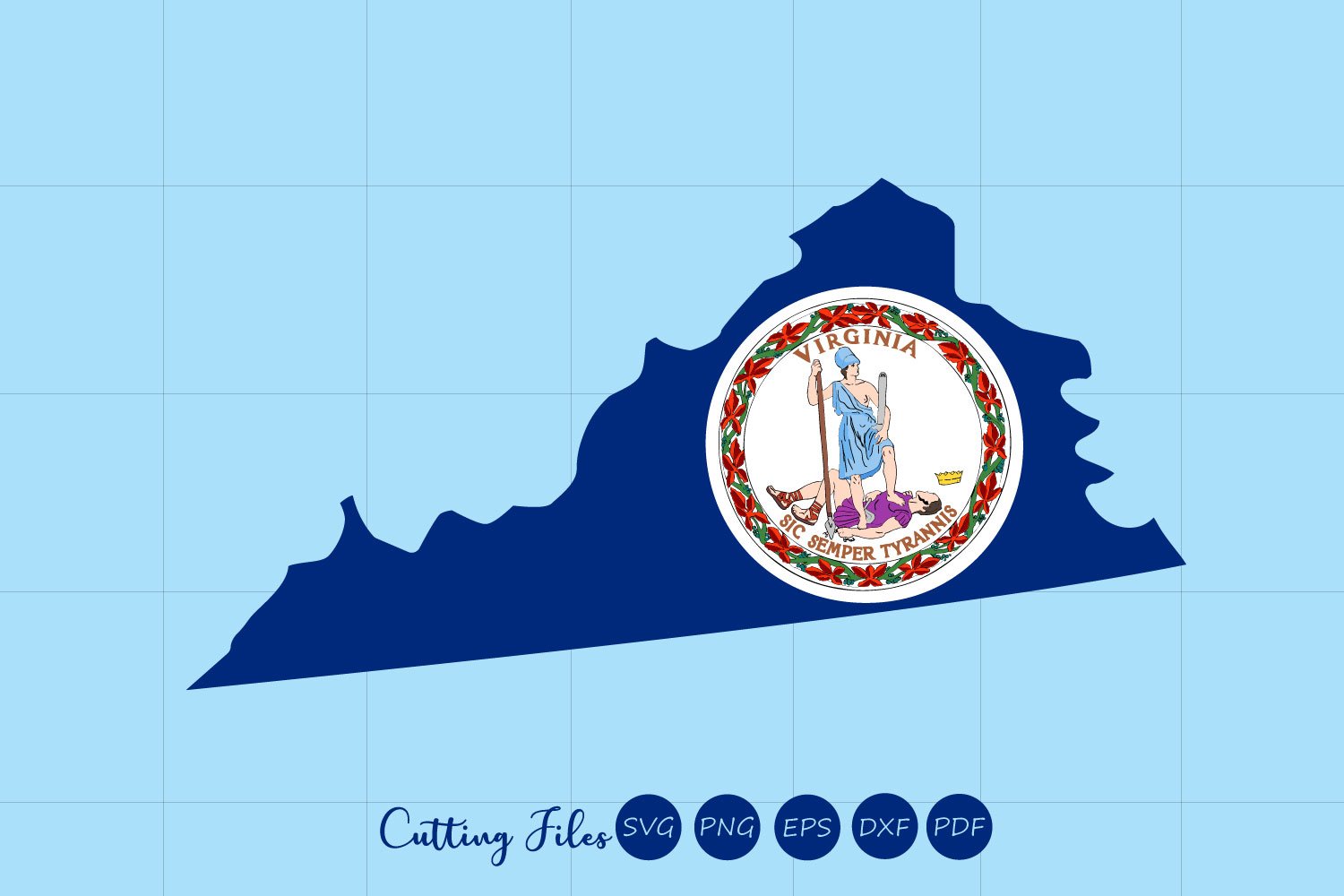 Virginia state with flag background