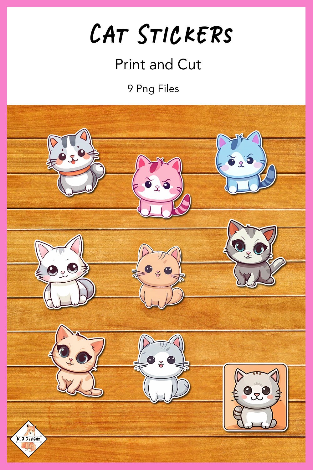 Cat Stickers PNG | Print and Cut
