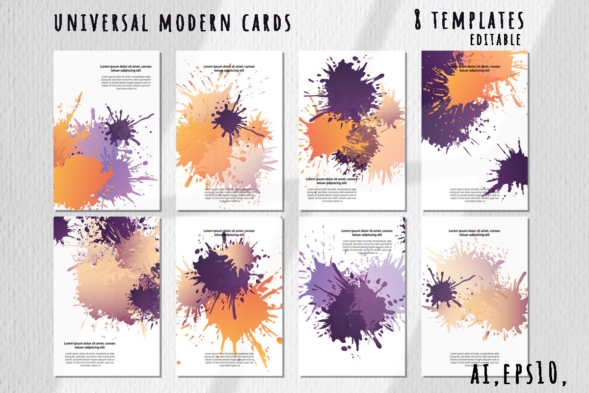 Universal modern card templates