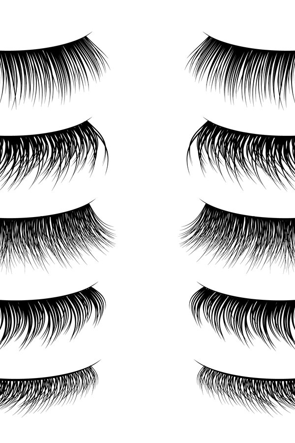 Lashes false. Realistic fake eyelashes collection, thick lon