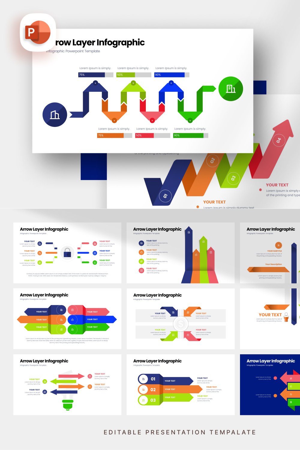Arrow Layer Infographic Presentation Template