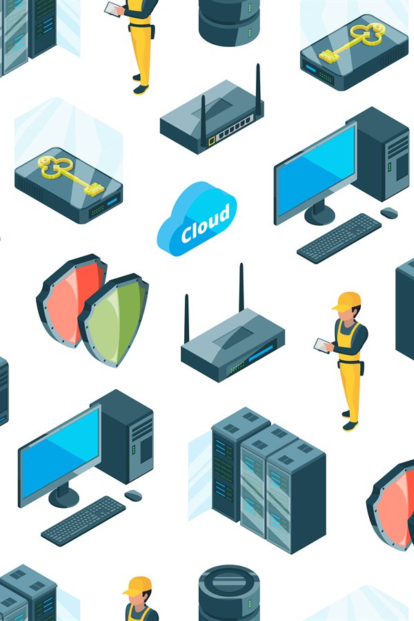 Vector electronic system of data center icons (872207)