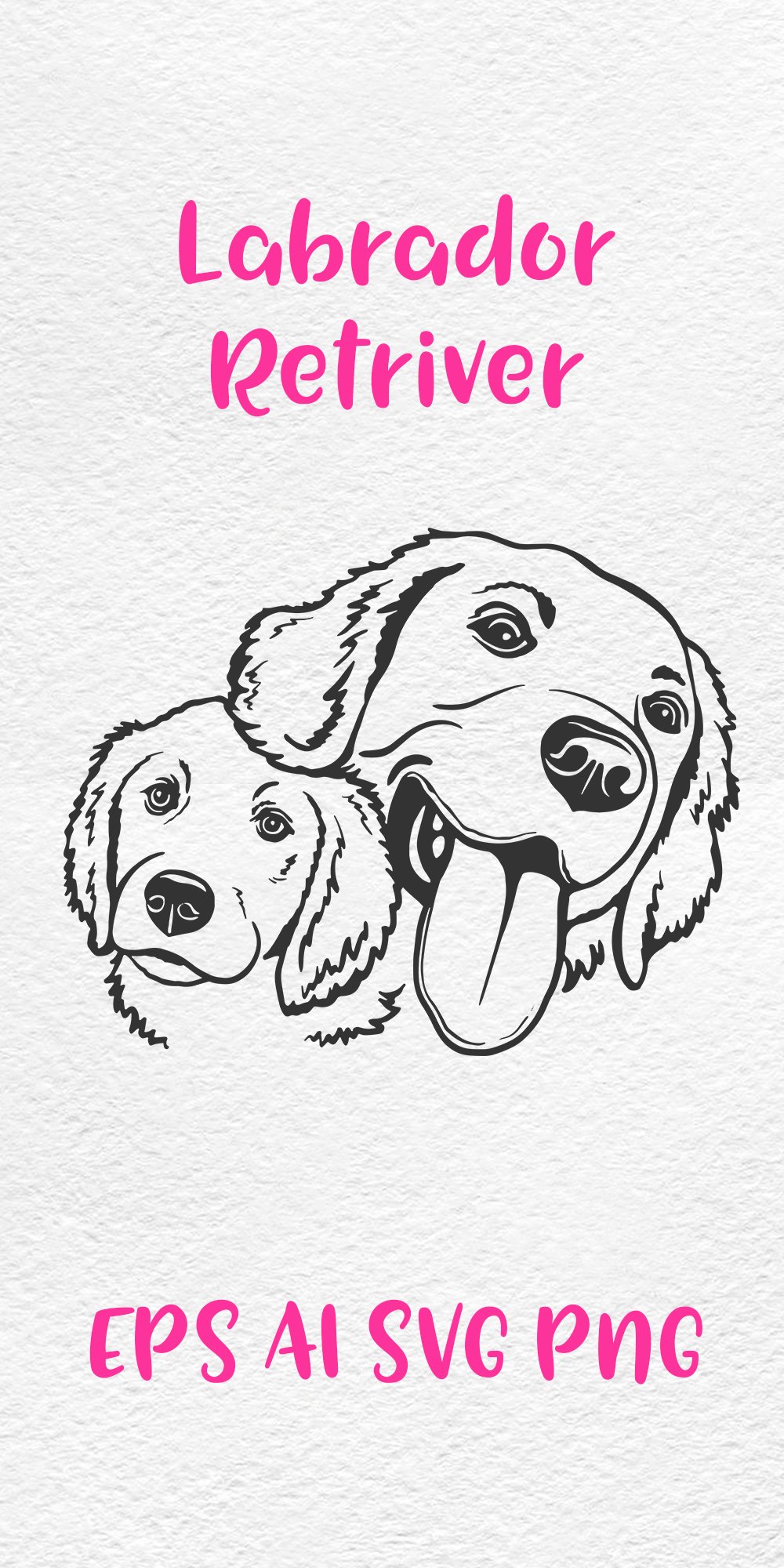 Labrador Retriever. Dog mom puppy. Line art