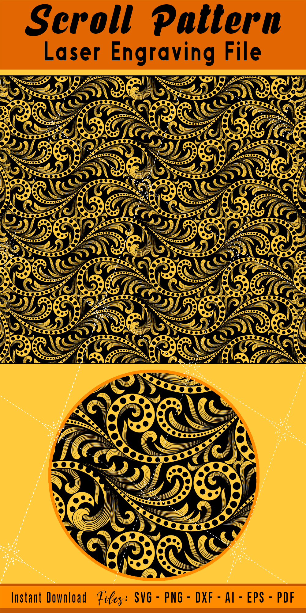 Scroll Pattern Laser Engraving File | Scrollwork (6427853)