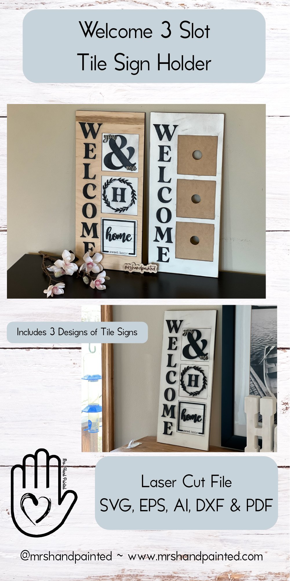 Welcome Sign Holder / Leaning Ladder & Sign Tiles