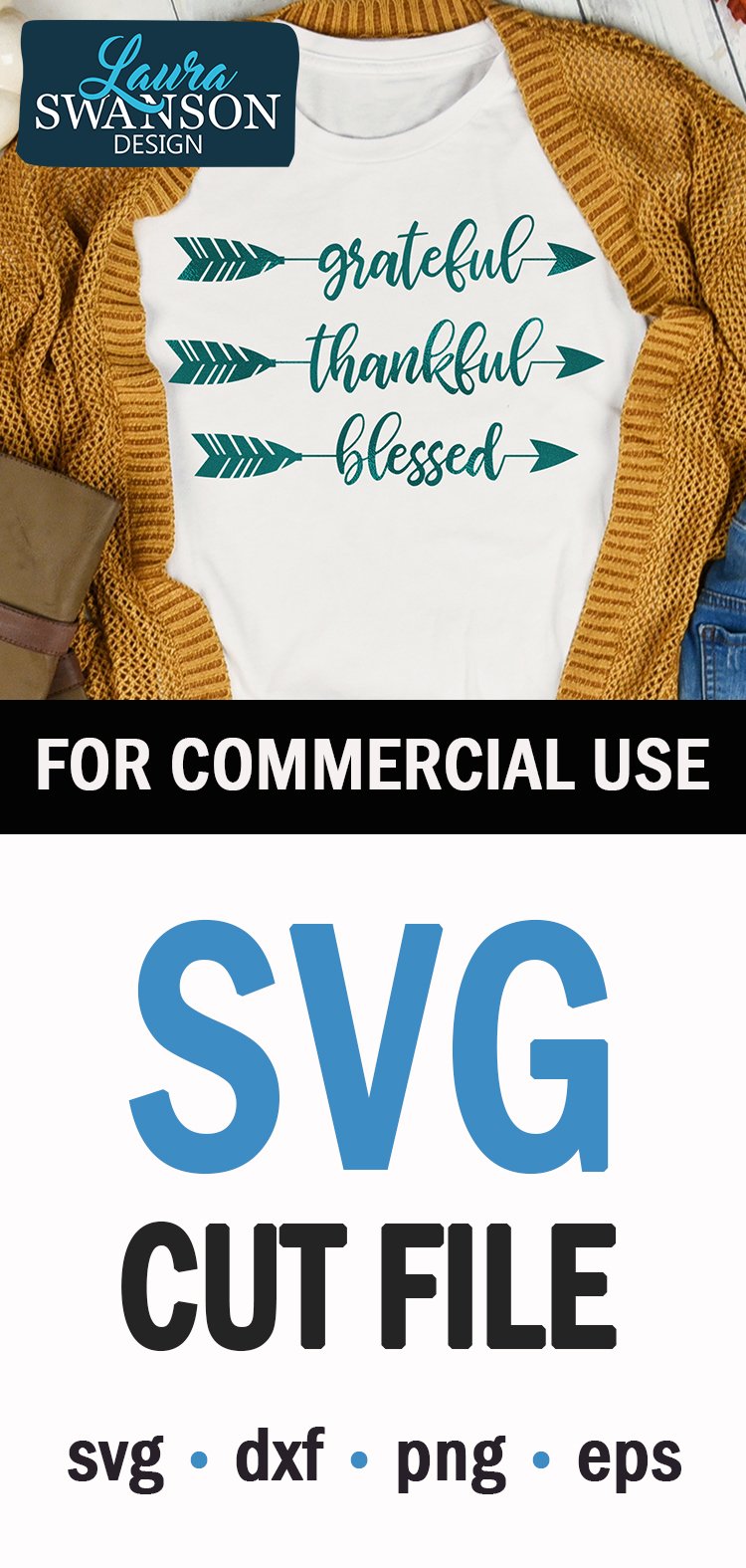 Grateful Thankful Blessed Arrows SVG