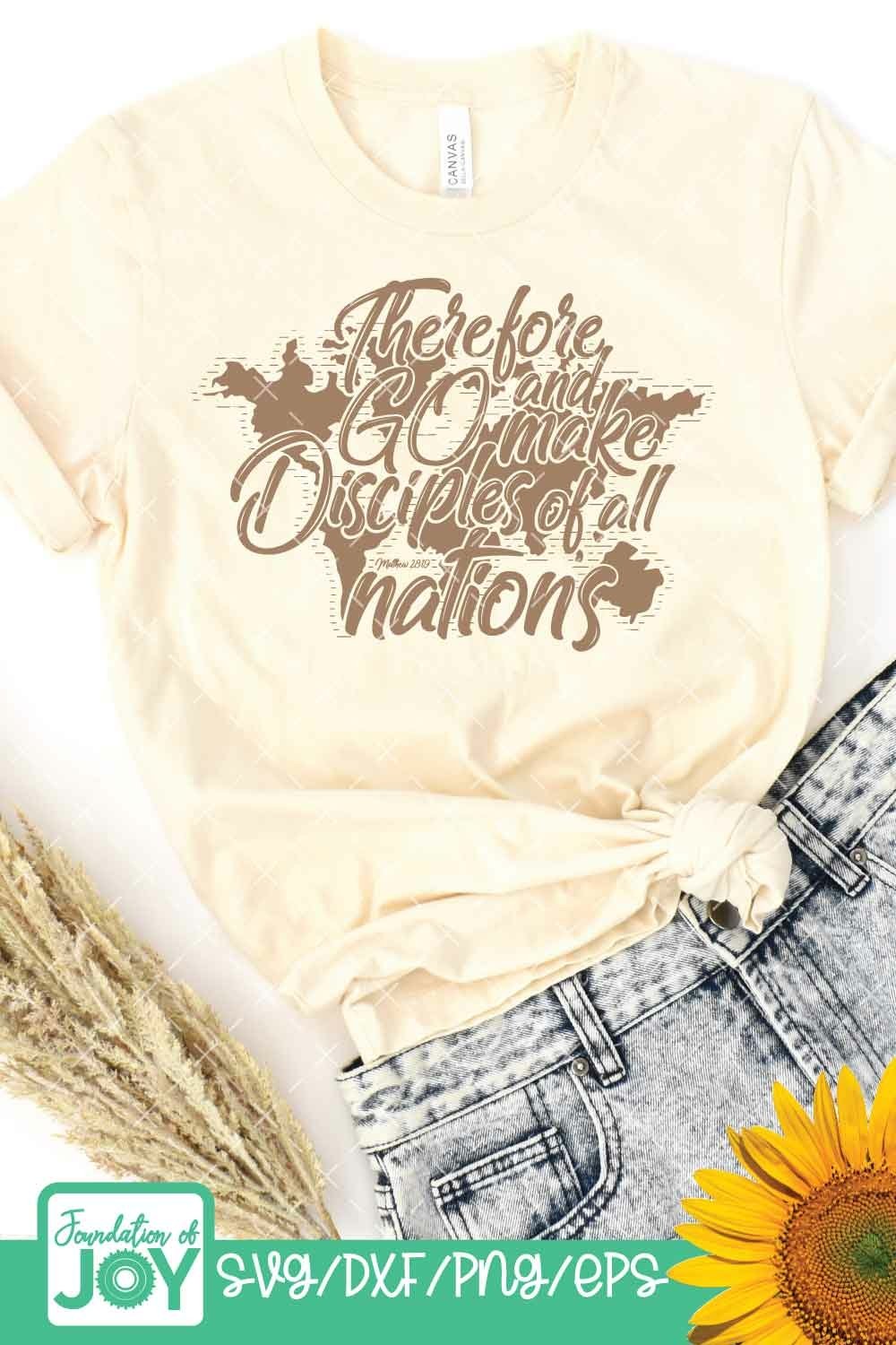 Therefore Go and make Disciples of all Nations svg