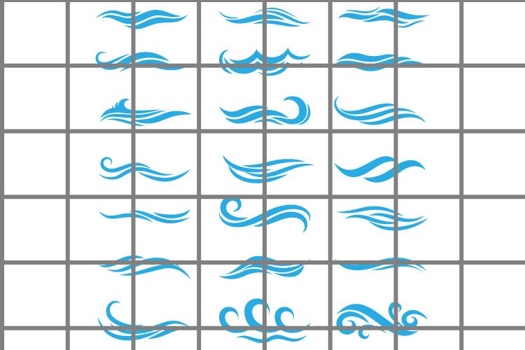Wave or wind SVG set for cut. Water or ocean (802567)