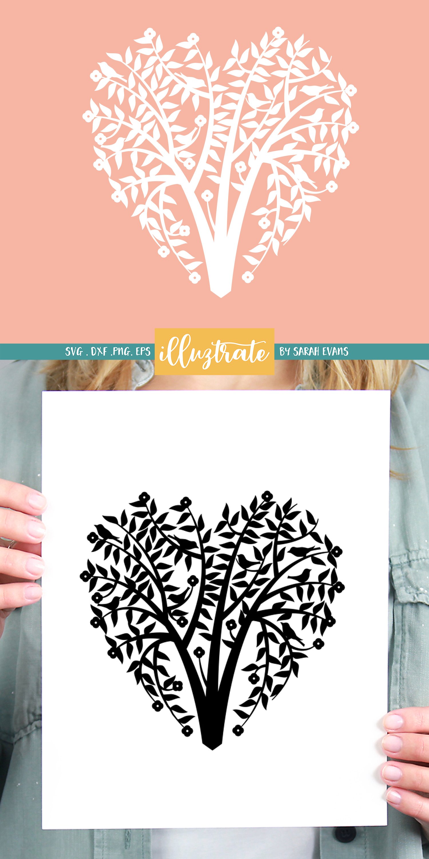 Tree in the shape of a heart SVG Cut File | Wedding SVG