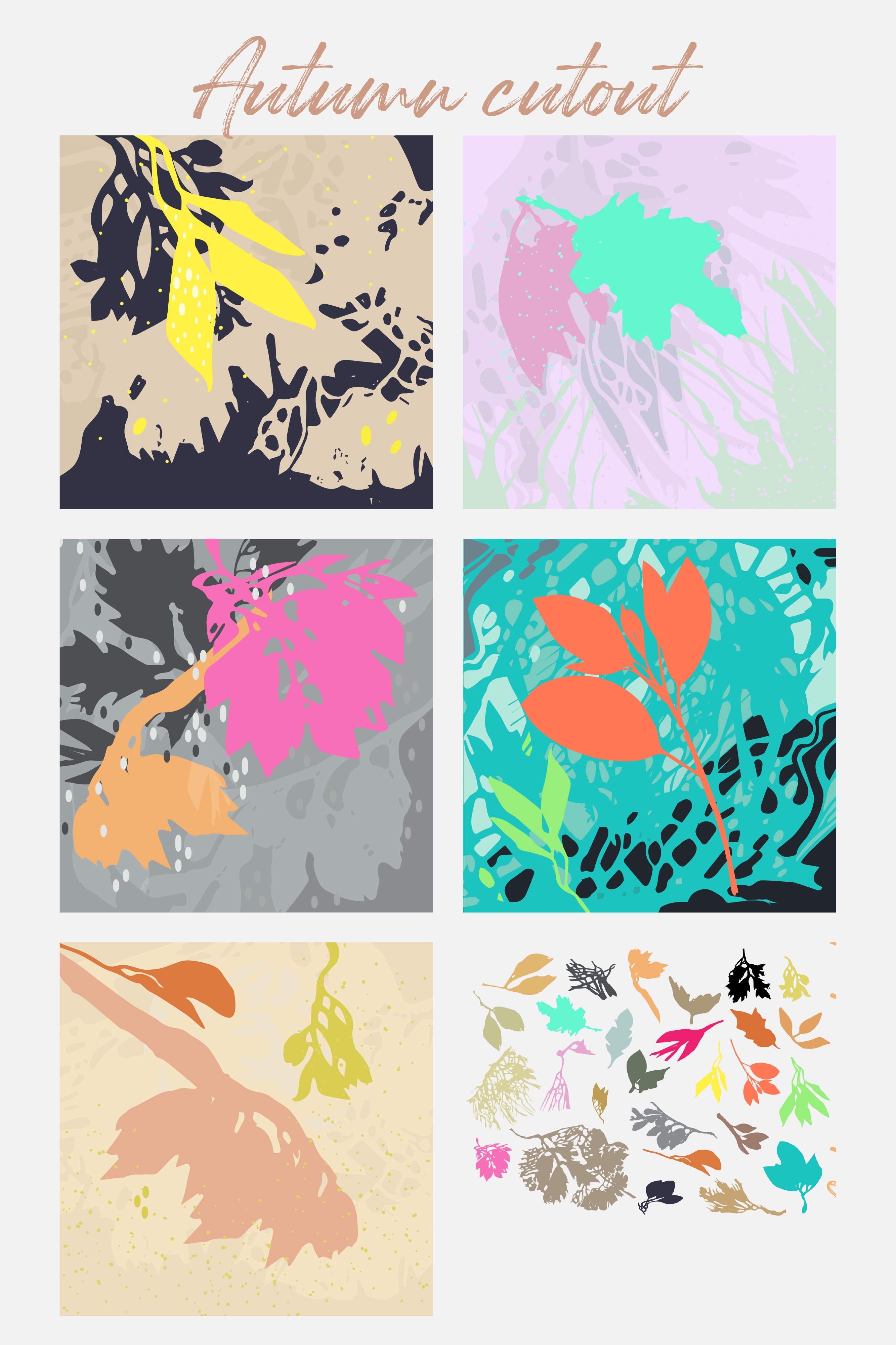 Autumn cutout - illustration, elements and pattern