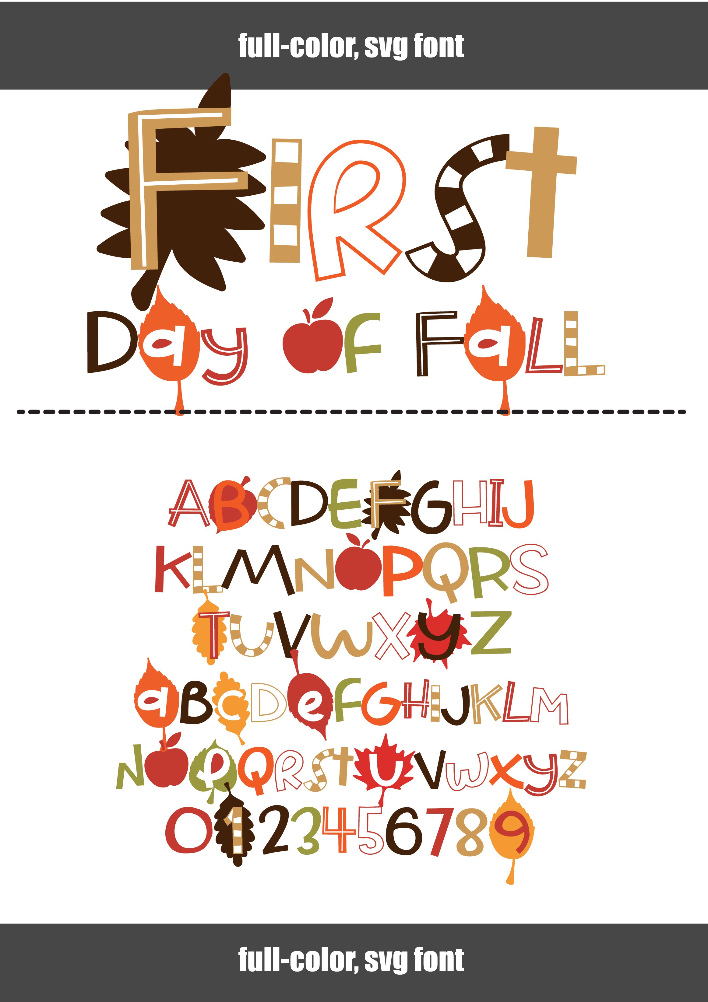 Autumn Themed Full Color SVG Font