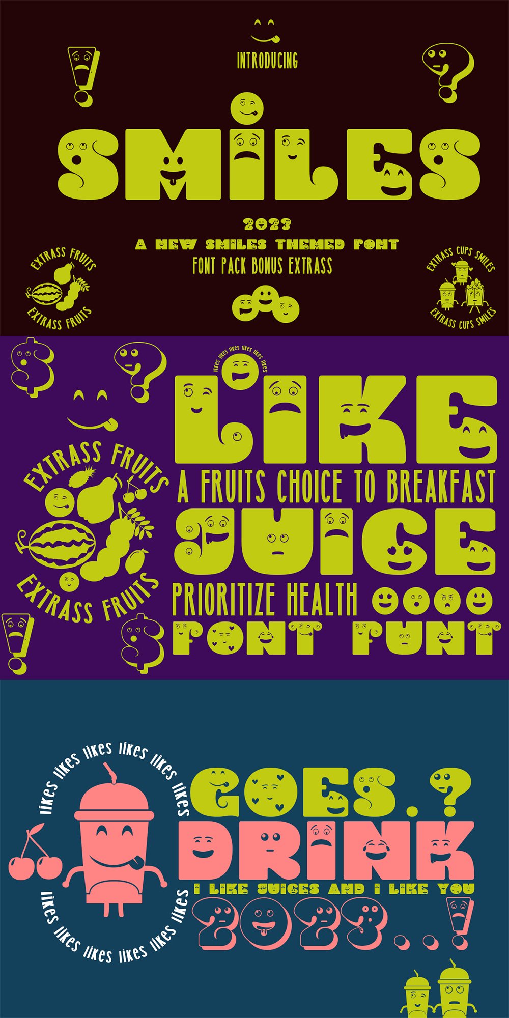 Smiles font family with dingbats