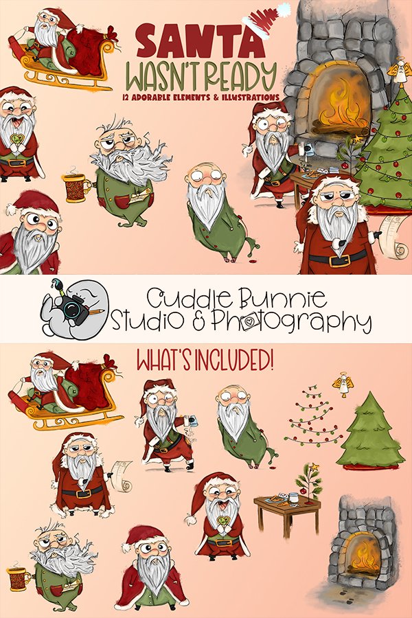 Santa Wasn't Ready| Santa Clipart | Funny Santa Clipart|PNG