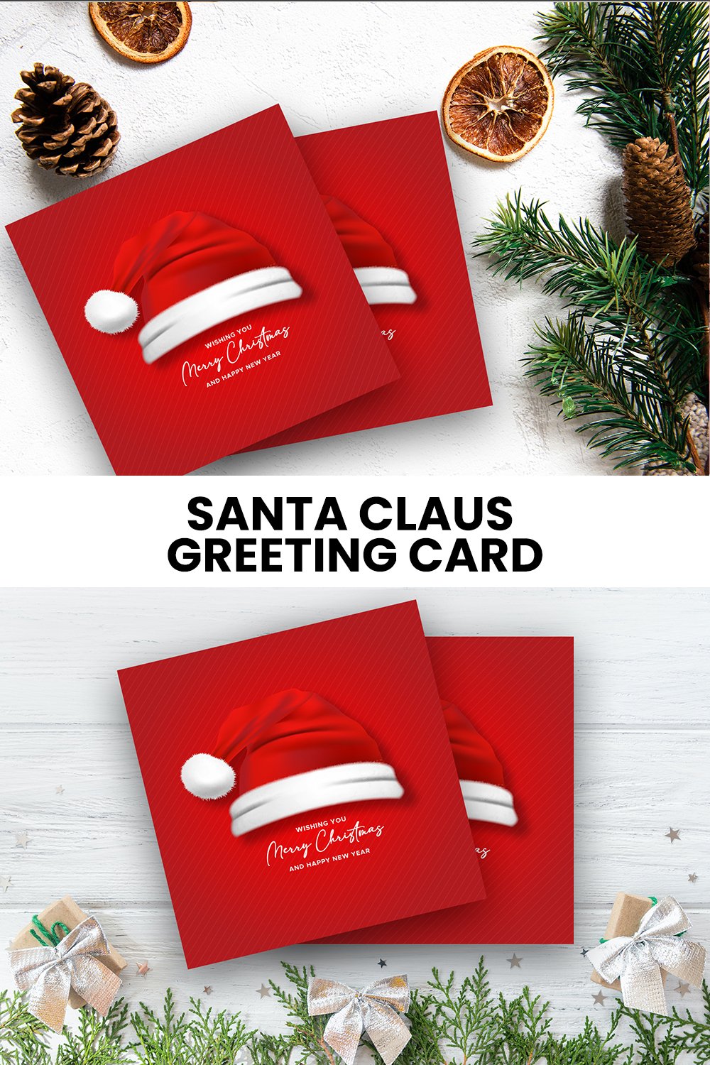 Minimal Santa Claus Greeting Card