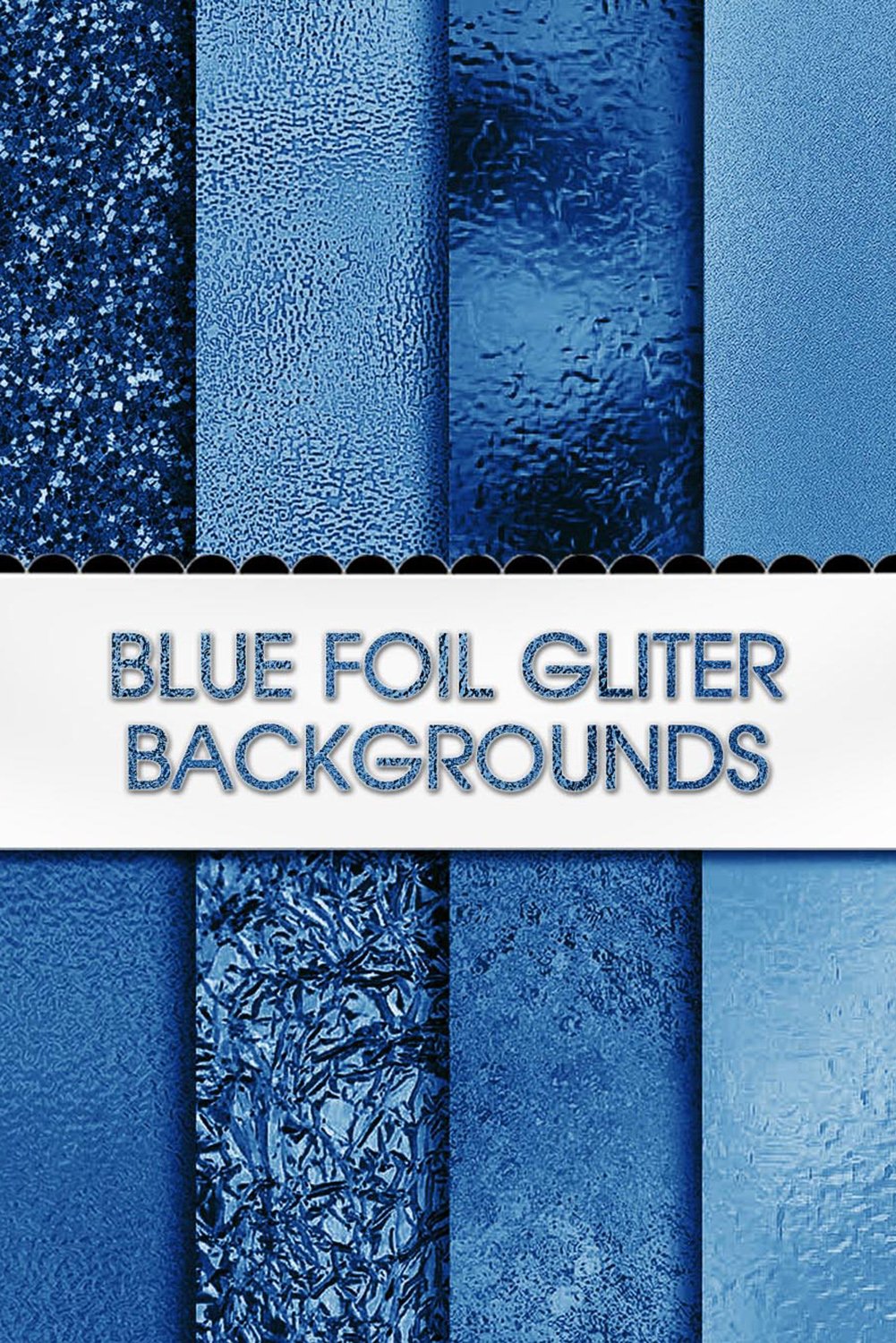 Blue Foil Glitter Seamless Digital Paper, Parisian Blue