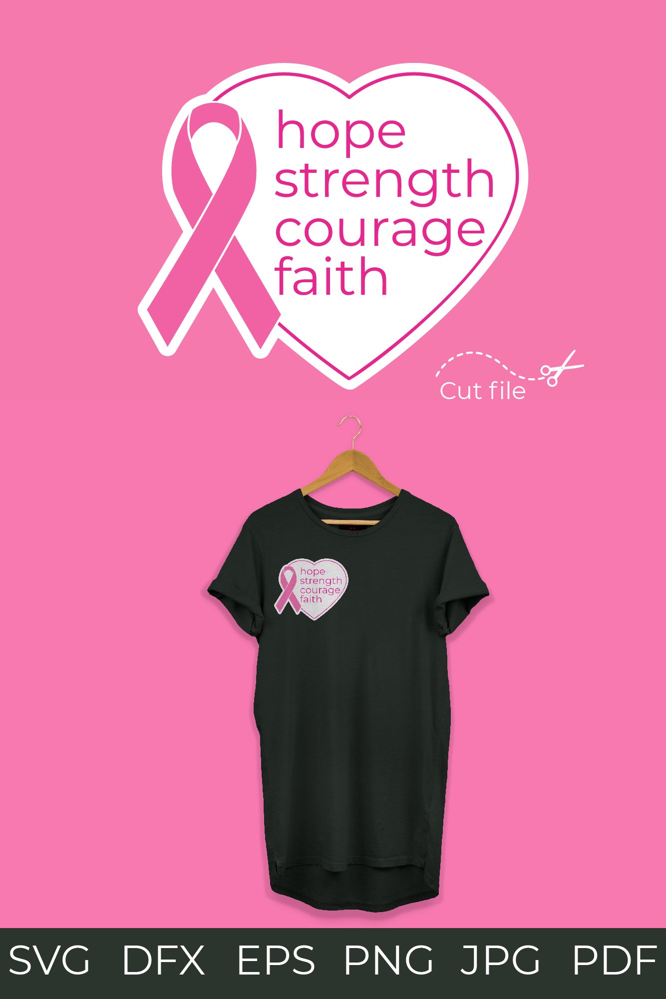 Breast Cancer Awareness. Pink ribbon svg