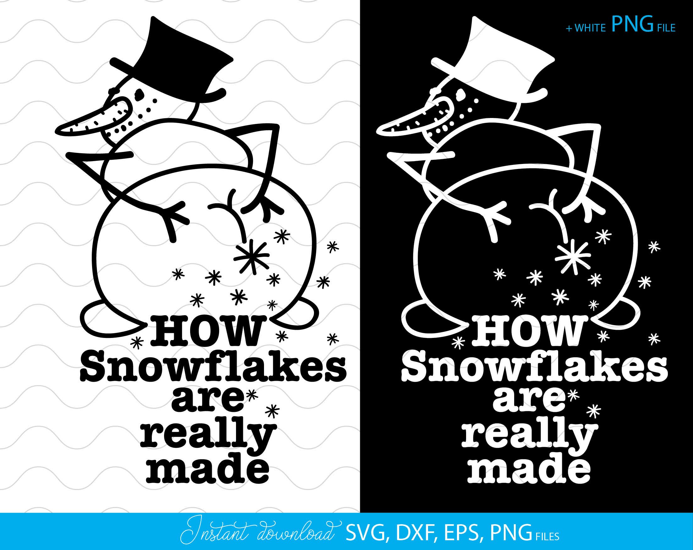 Snowman Silhouette SVG PNG | Christmas SVG | Snowflakes SVG