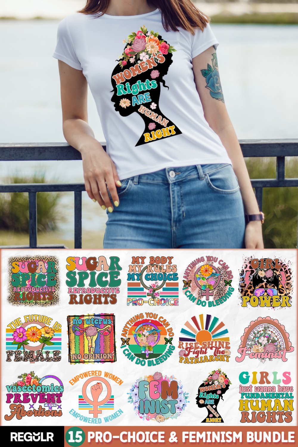 Pro-choice & Feminism Bundle Sublimation, Women's Rights