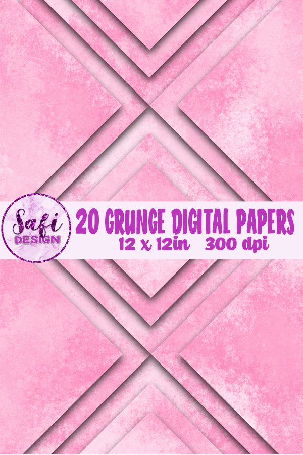 Digital Paper - Pink Grunge Backgrounds