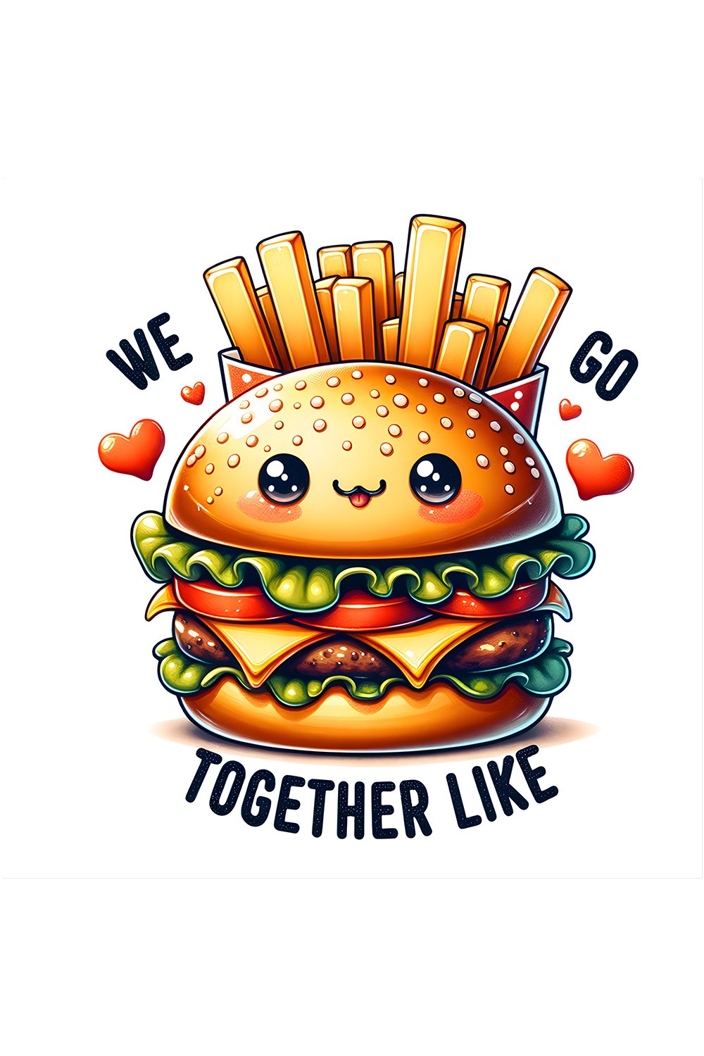 We Go Together Like Burger and Chips Sublimation (3663148)