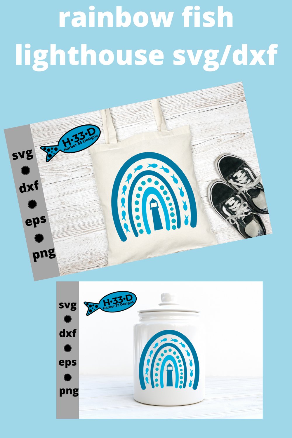 rainbow lighthouse fish svg, rainbow cricut