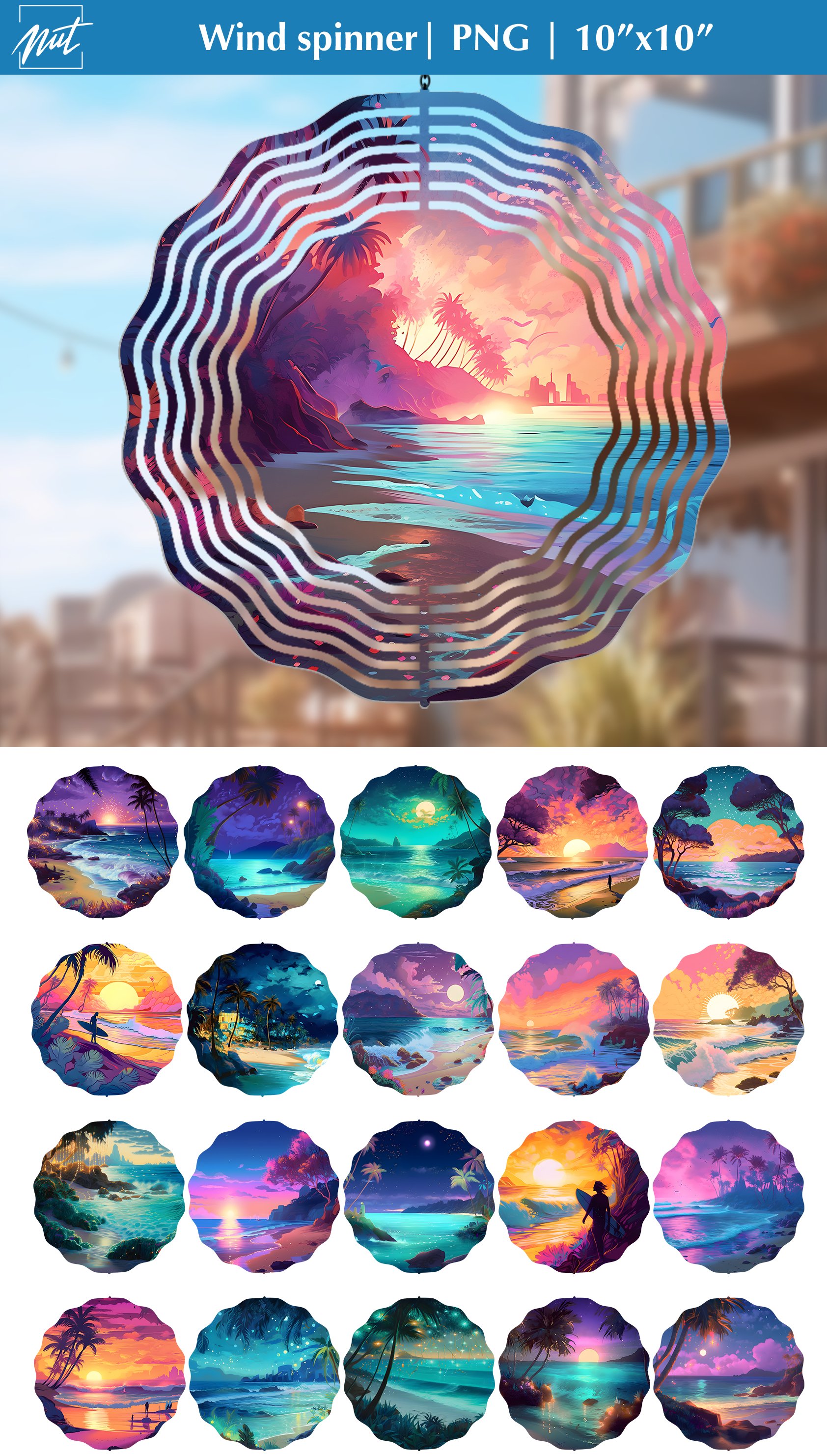 Wind spinner designs, sublimation design