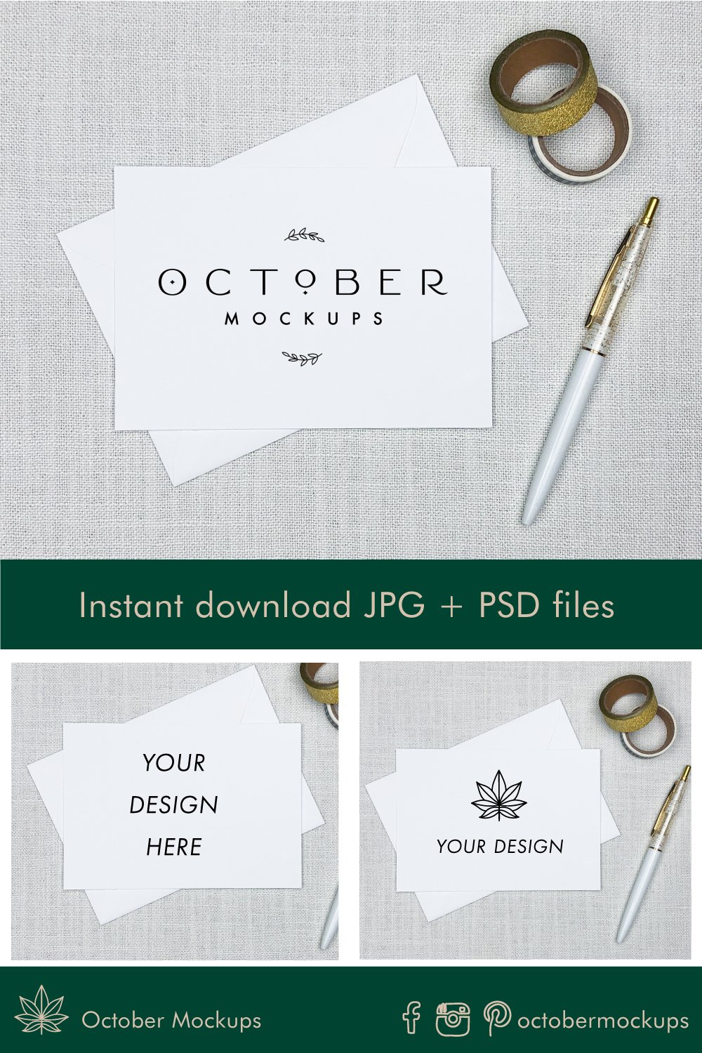 Landscape Card Mockup | JPG and PSD smart object