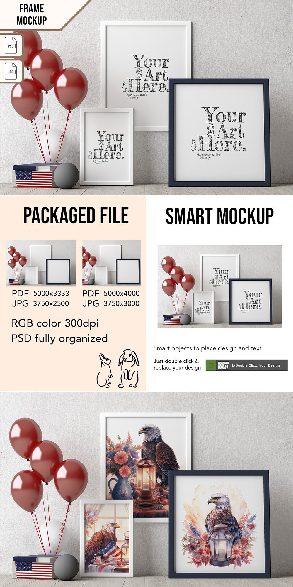 Frame Smart Mockup PSD & JPG Template Graphic (2774620)