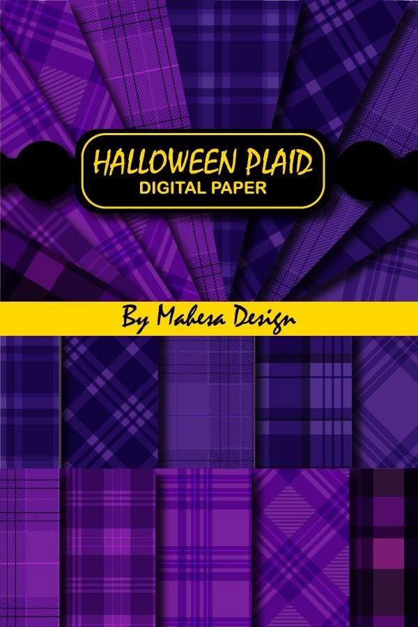 Halloween Plaid Digital Paper (1496734)