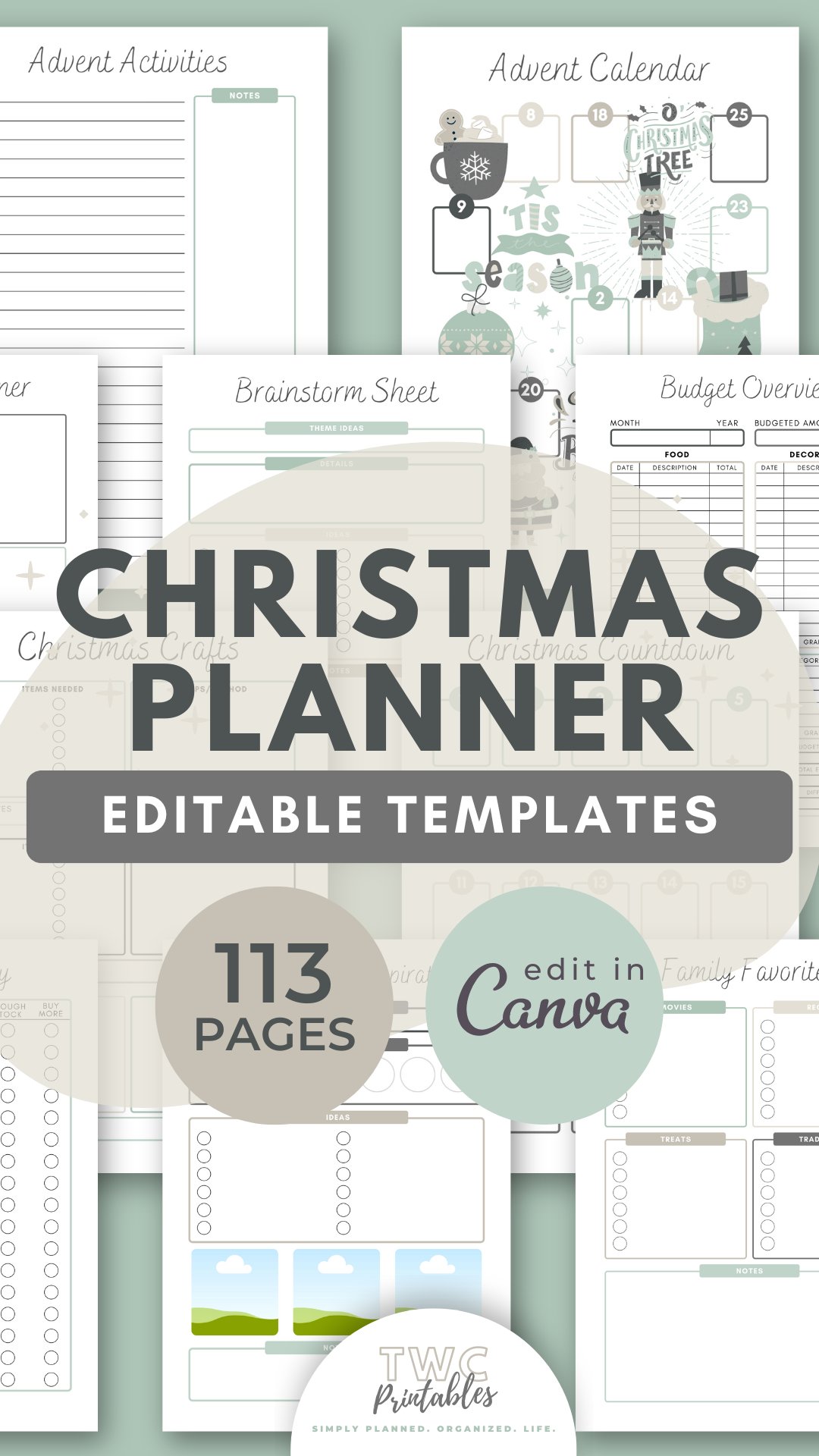 Christmas Planner Canva Templates