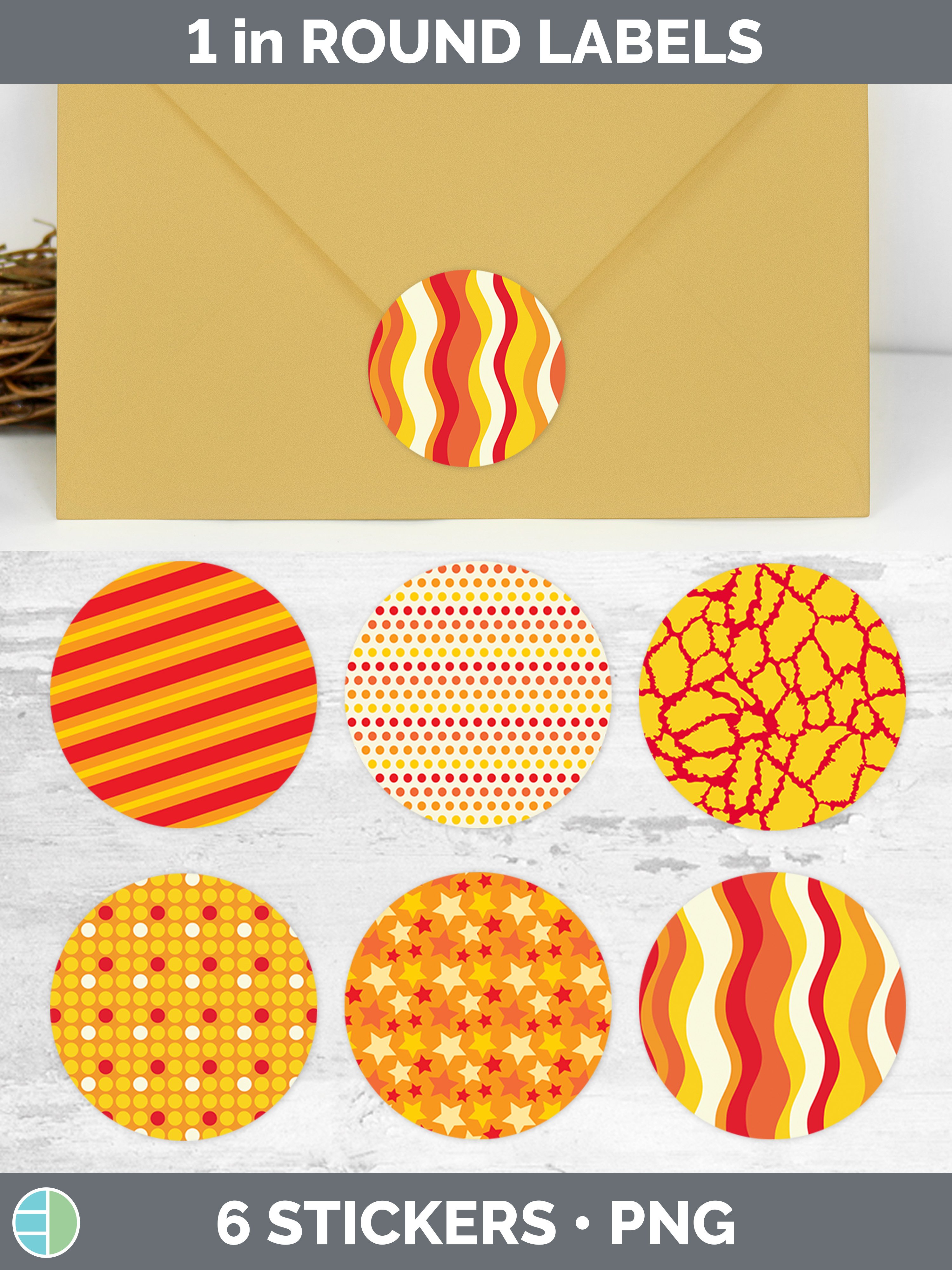 Orange Stickers | Sticker 1in Round Labels PNG Designs
