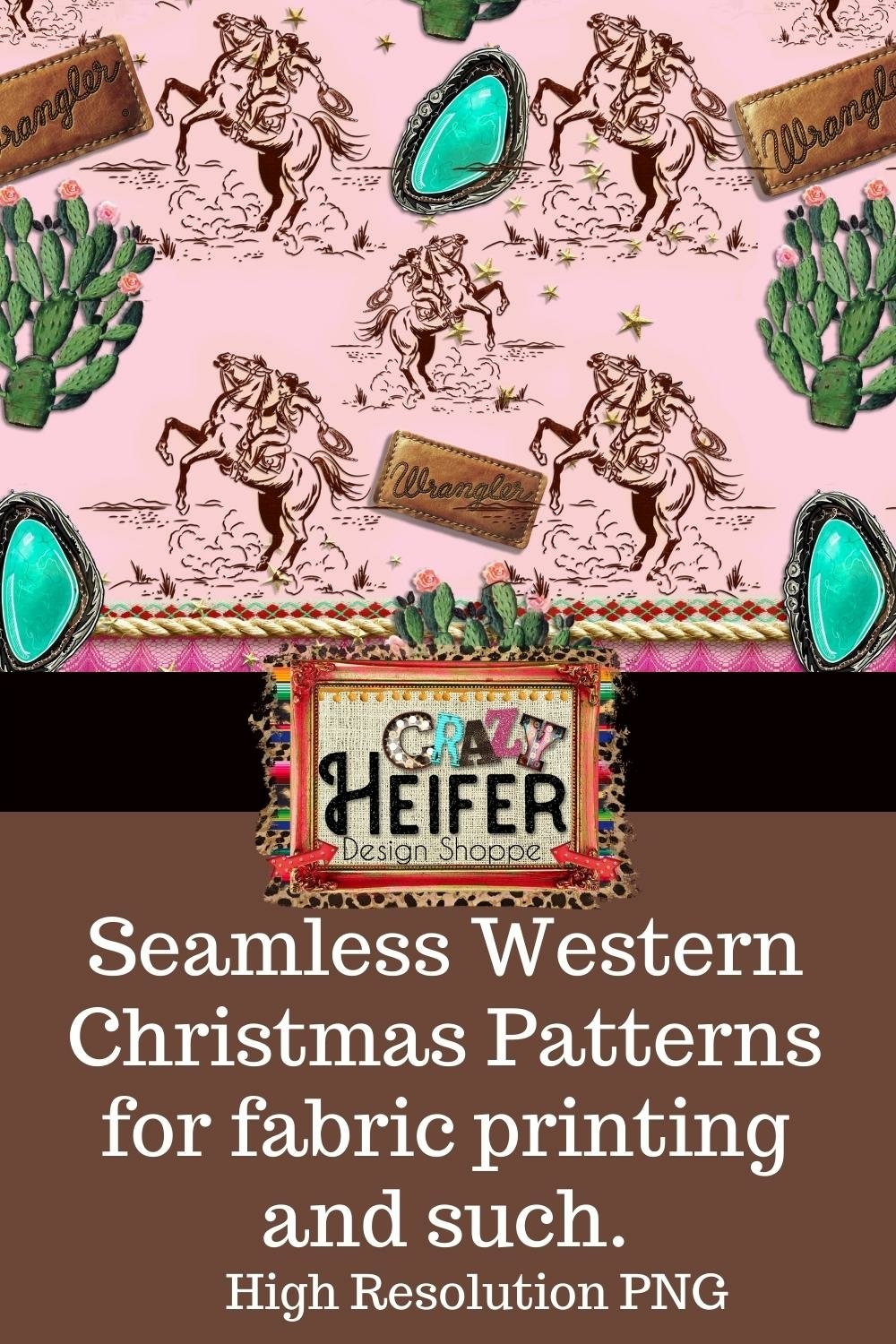 Seamless Pattern Vintage Western Cowgirl Fabric (1662896)