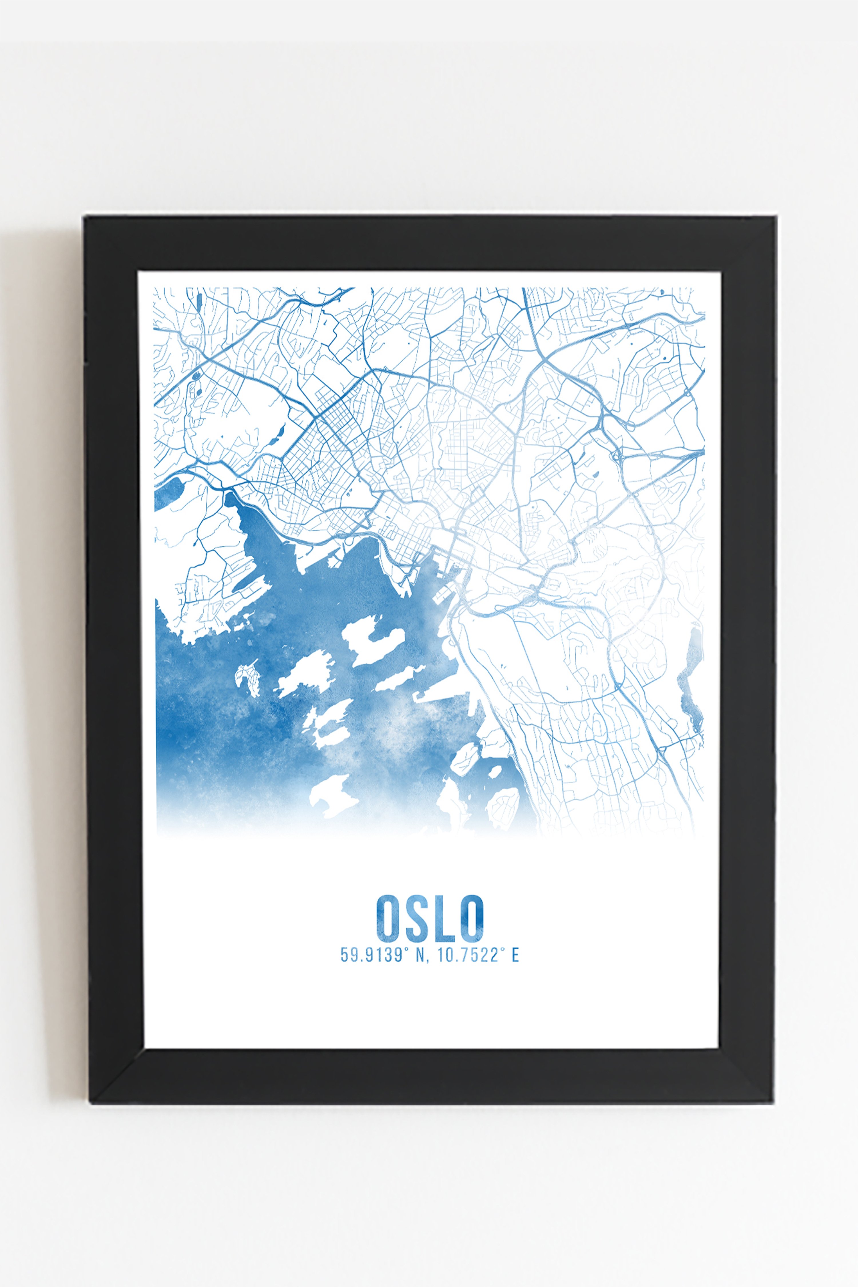 Oslo Watercolor City Map Poster