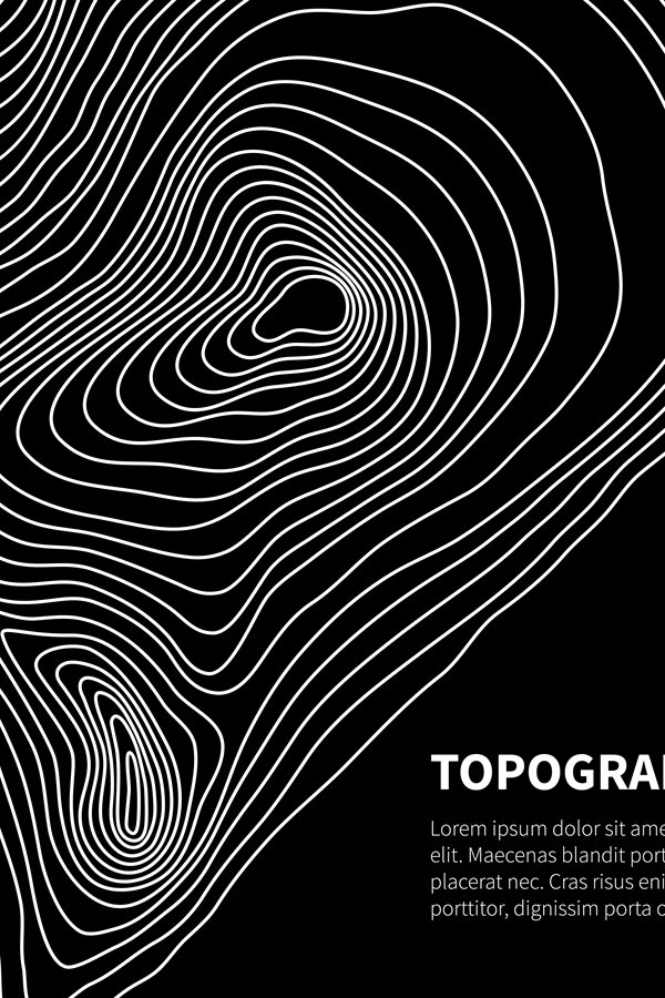 Contour map. Cartography line relief graphic vector geometri