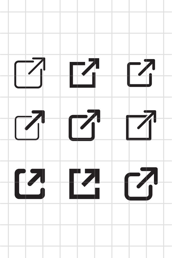 External link icon, open page vector icons