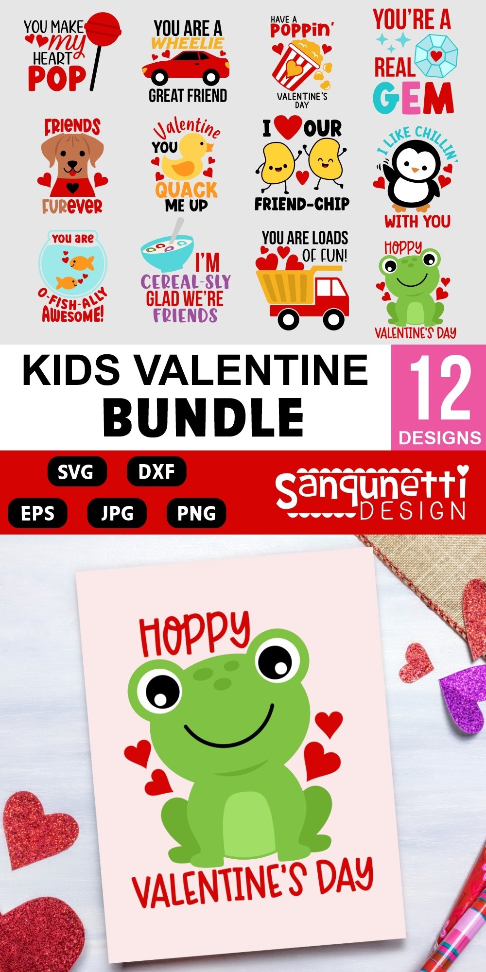 Adorable Classroom Valentines SVG and Clipart Bundle