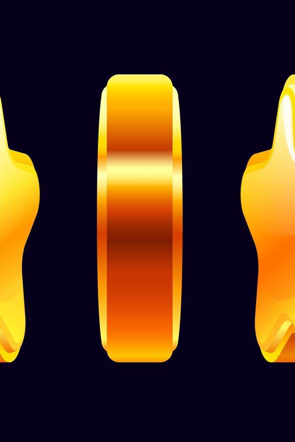 Star animation. Stars rotate, shiny glossy cartoon star 3d r