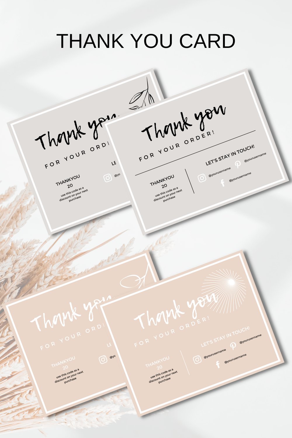 Thank You Card Canva Template (2133040)