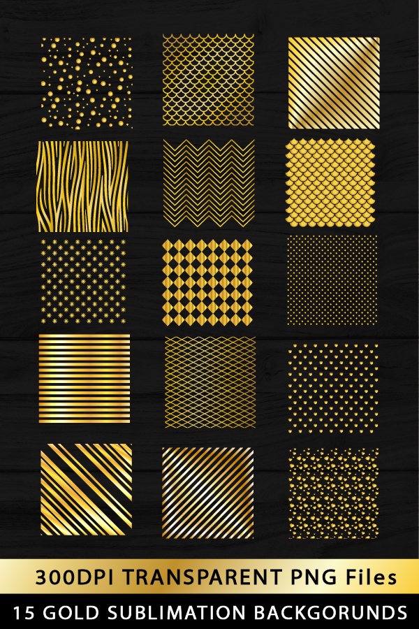 Sublimation Background Bundle Gold PNG For Sublimation