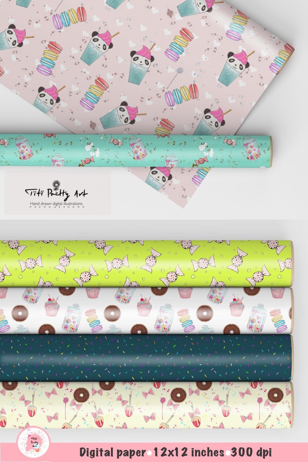Seamless Sweets Digital Paper, Candies Background