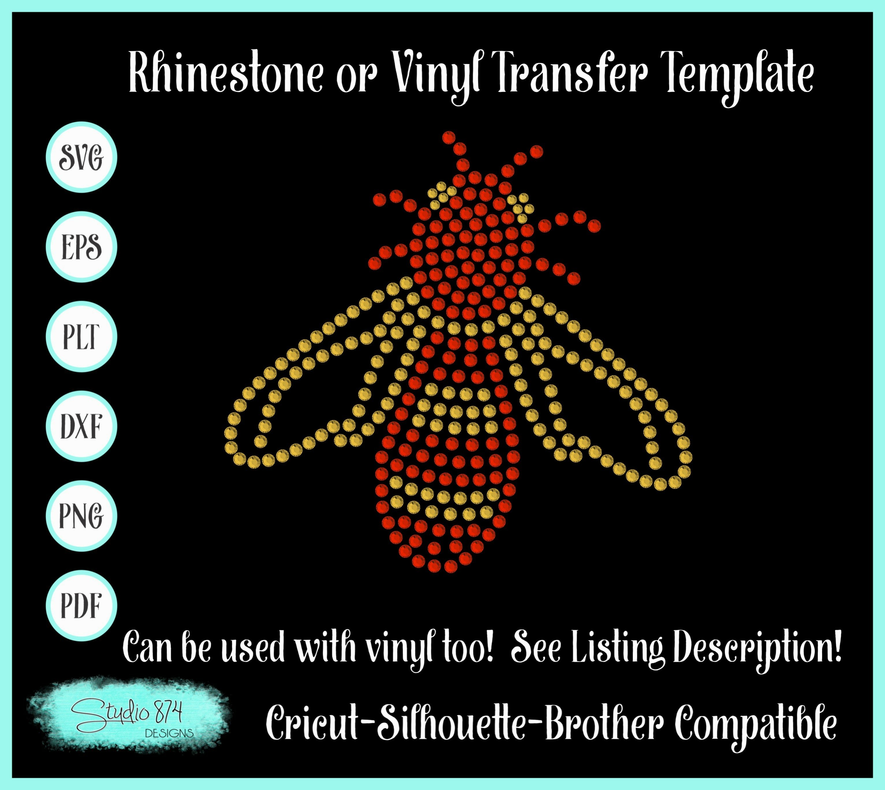 Bee Rhinestone SVG Template