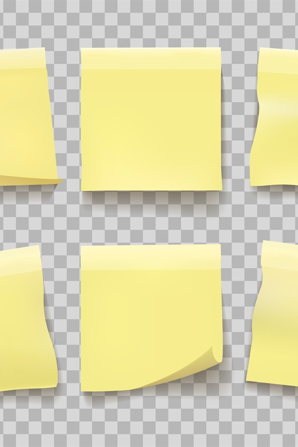 Yellow memo paper on transparent