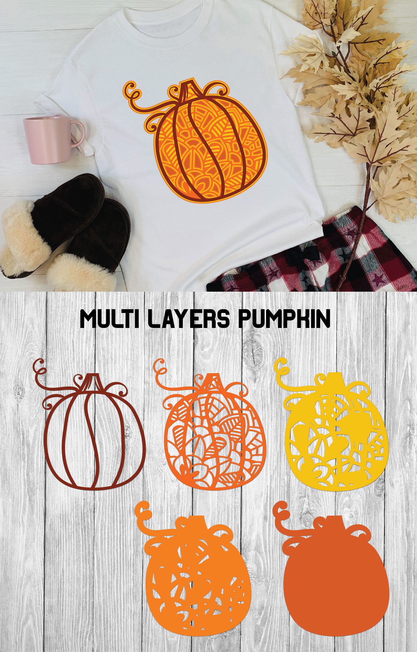 3D Layered Pumpkin SVG | Fall Mandala Design