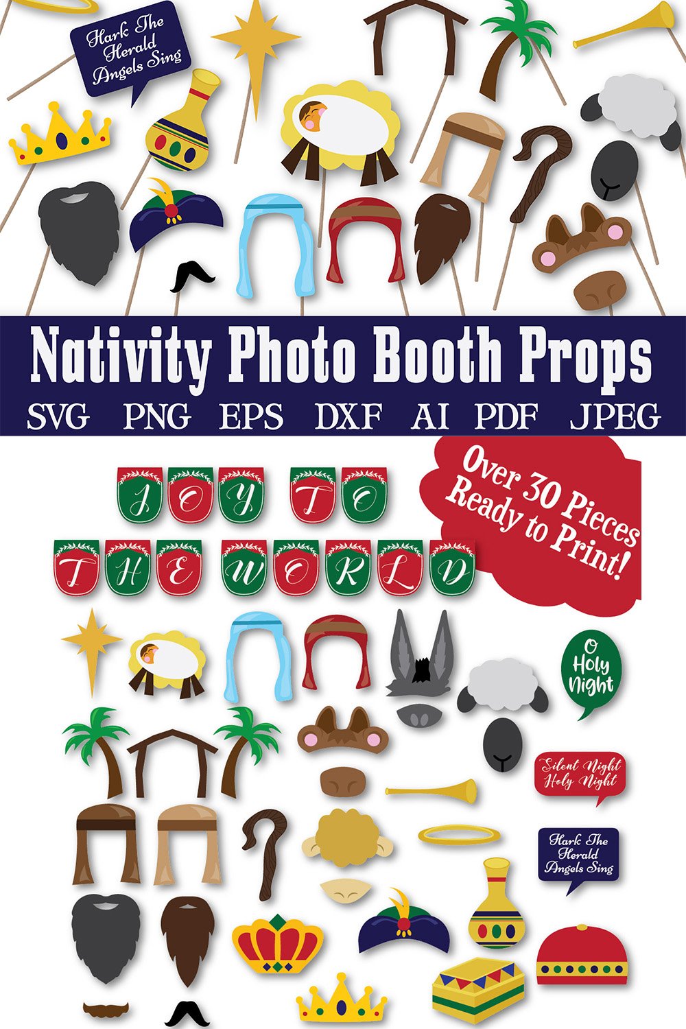 Christmas Nativity Photo Booth Props